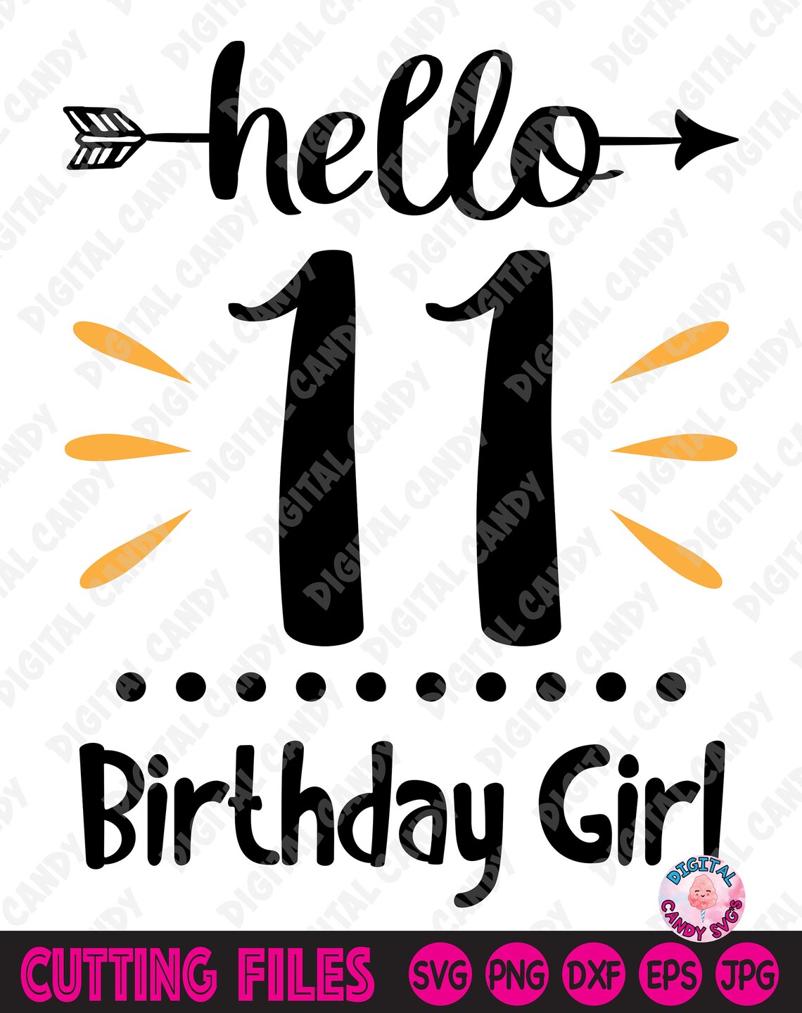 11th Birthday Svg Double Digits Svg Girls Birthday Svg 11th - Etsy