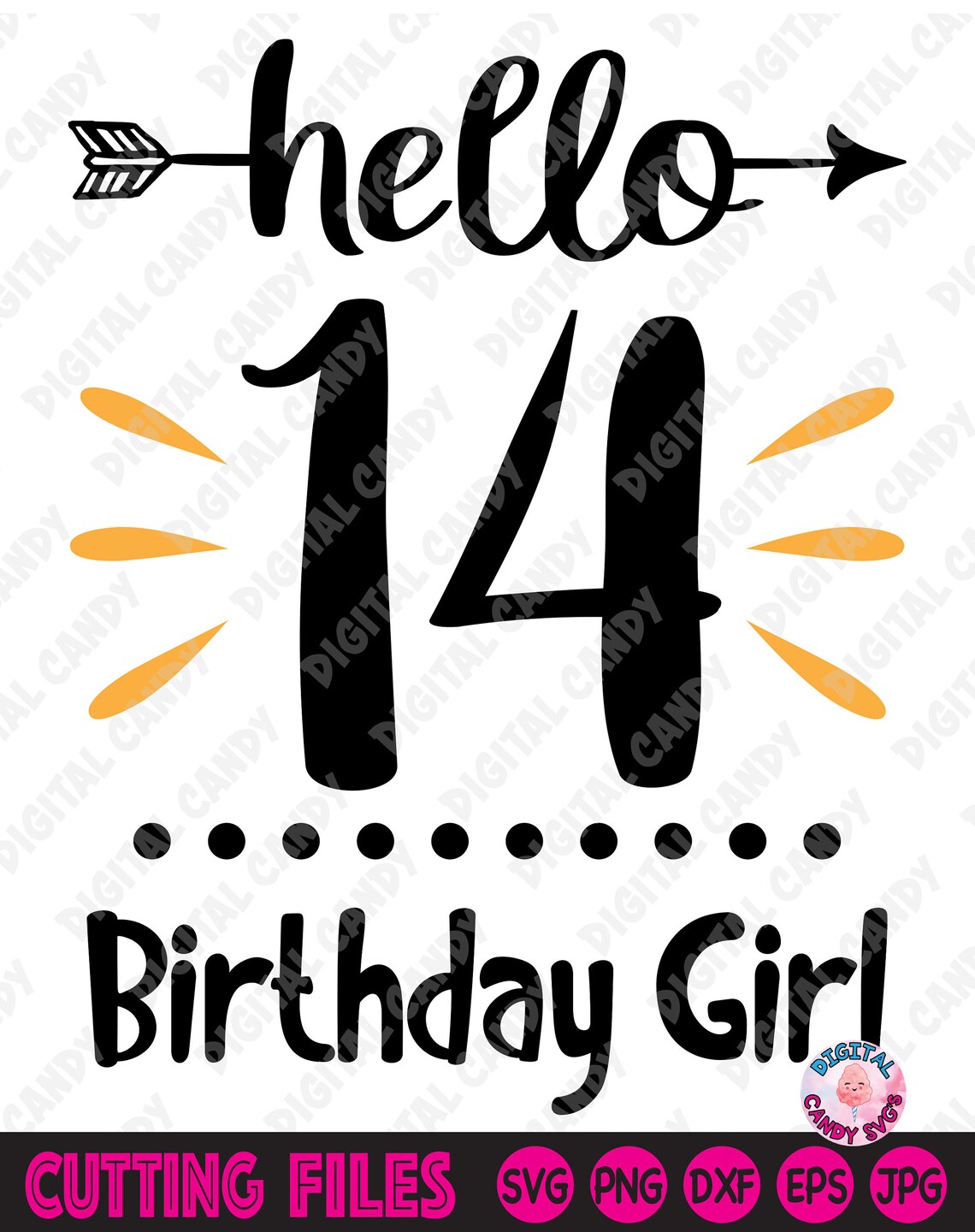 14th Birthday Svg Double Digits Svg Girls Birthday Svg 14th - Etsy