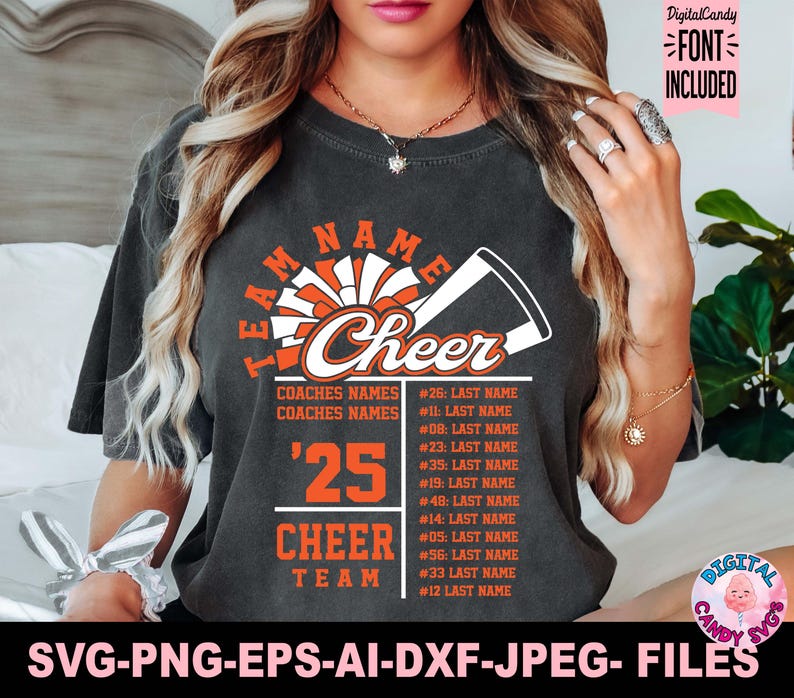 Cheer Roster Template Svg Png, Cheer Svg Png, Cheer Team Template Svg ...