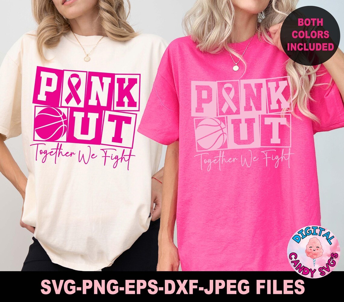 Pink Out Basketball Svg Png, Breast Cancer Awareness Svg, Together We ...