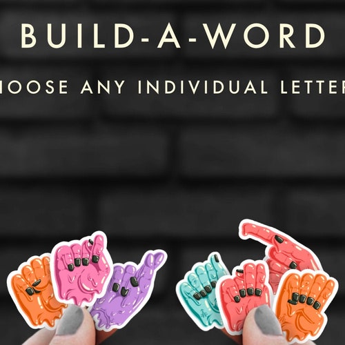 Custom ASL Letter Stickers Waterproof Vinyl Decal Sticker - Etsy