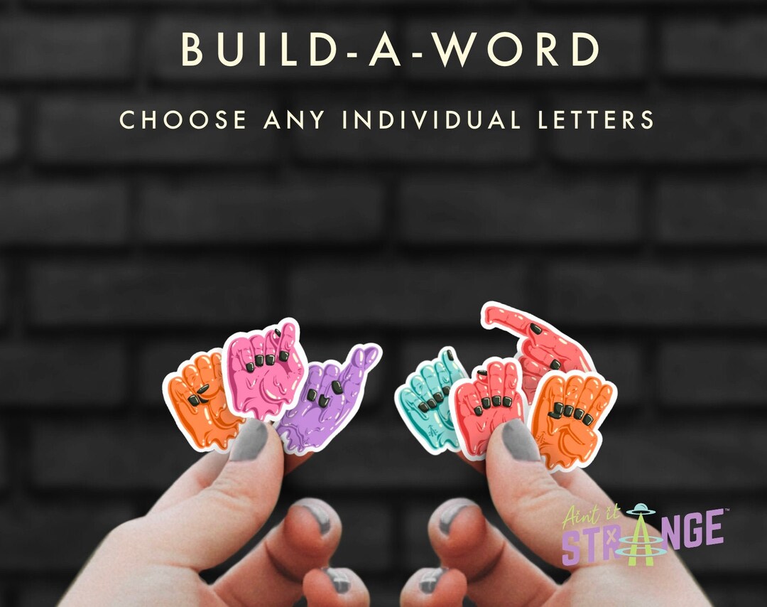 Custom ASL Letter Stickers, Waterproof Vinyl Decal Sticker, Laptop ...