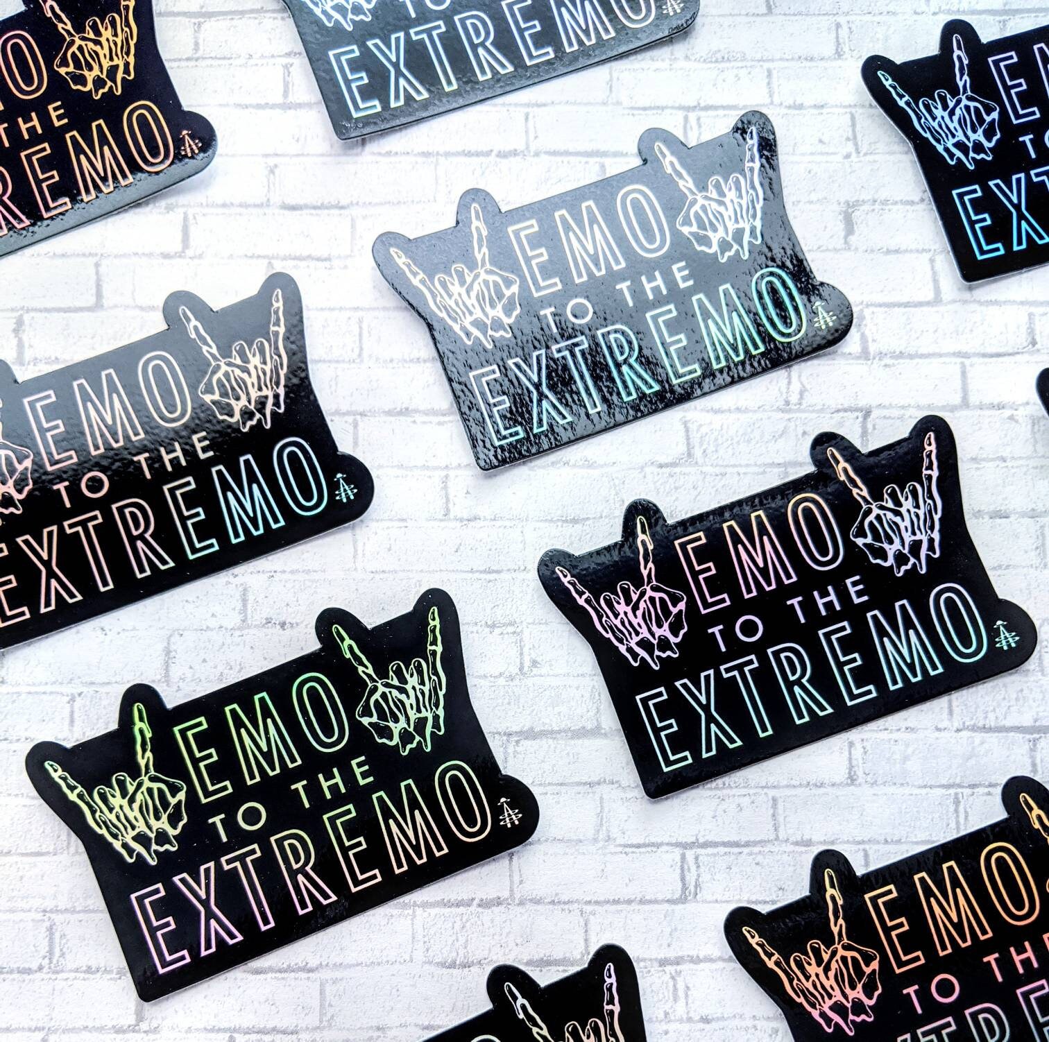 Waterproof Vinyl Holographic Emo to the Extremo Sticker Emo - Etsy