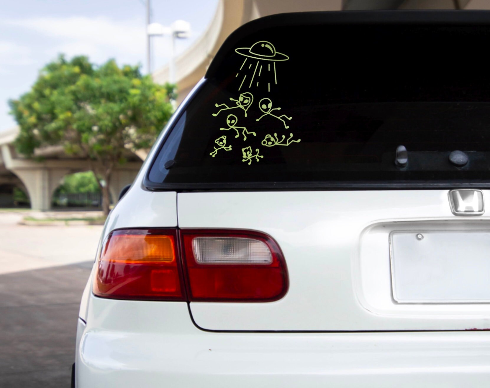 Alien Abduction Family Car Decals UFO Car Stickers Stick - Etsy