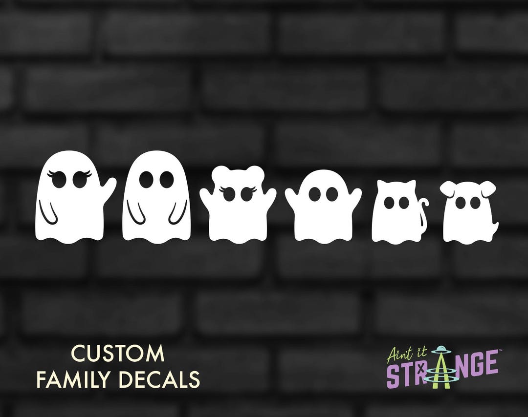 Ghost Family Car Decals, Ghost Car Stickers, Stick Figure Family, Funny ...