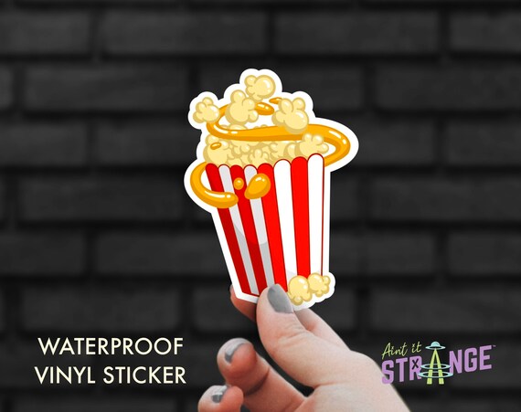 Waterproof Vinyl Popcorn Decal Sticker Laptop Sticker Phone | Etsy