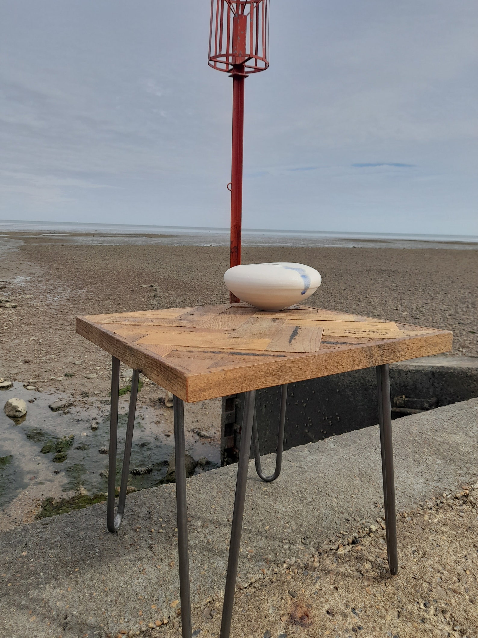 Bespoke Herringbone Side Table - Etsy UK