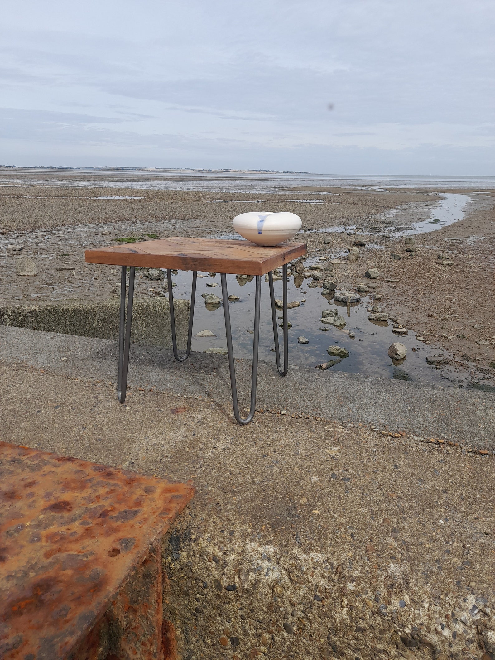 Bespoke Herringbone Side Table - Etsy UK