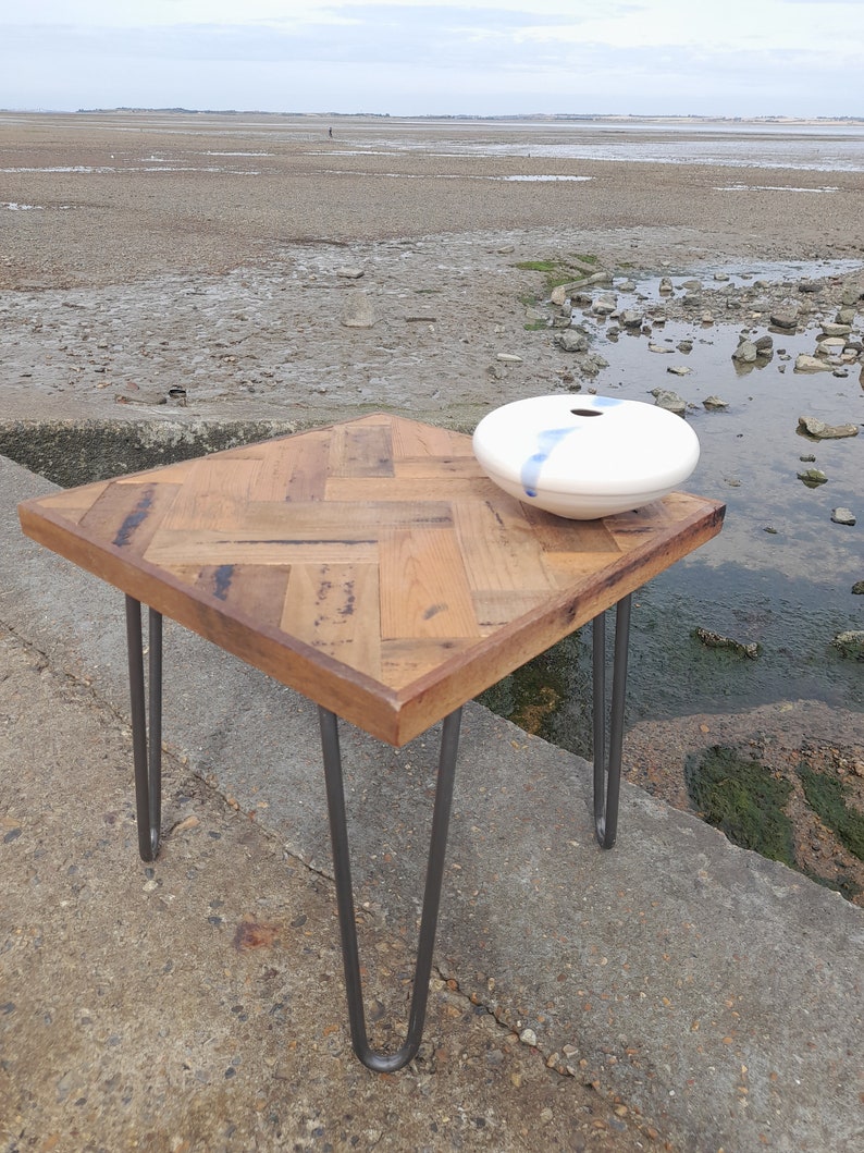 Bespoke Herringbone Side Table - Etsy UK
