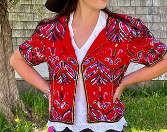 Beaded Cocktail Jacket - Etsy