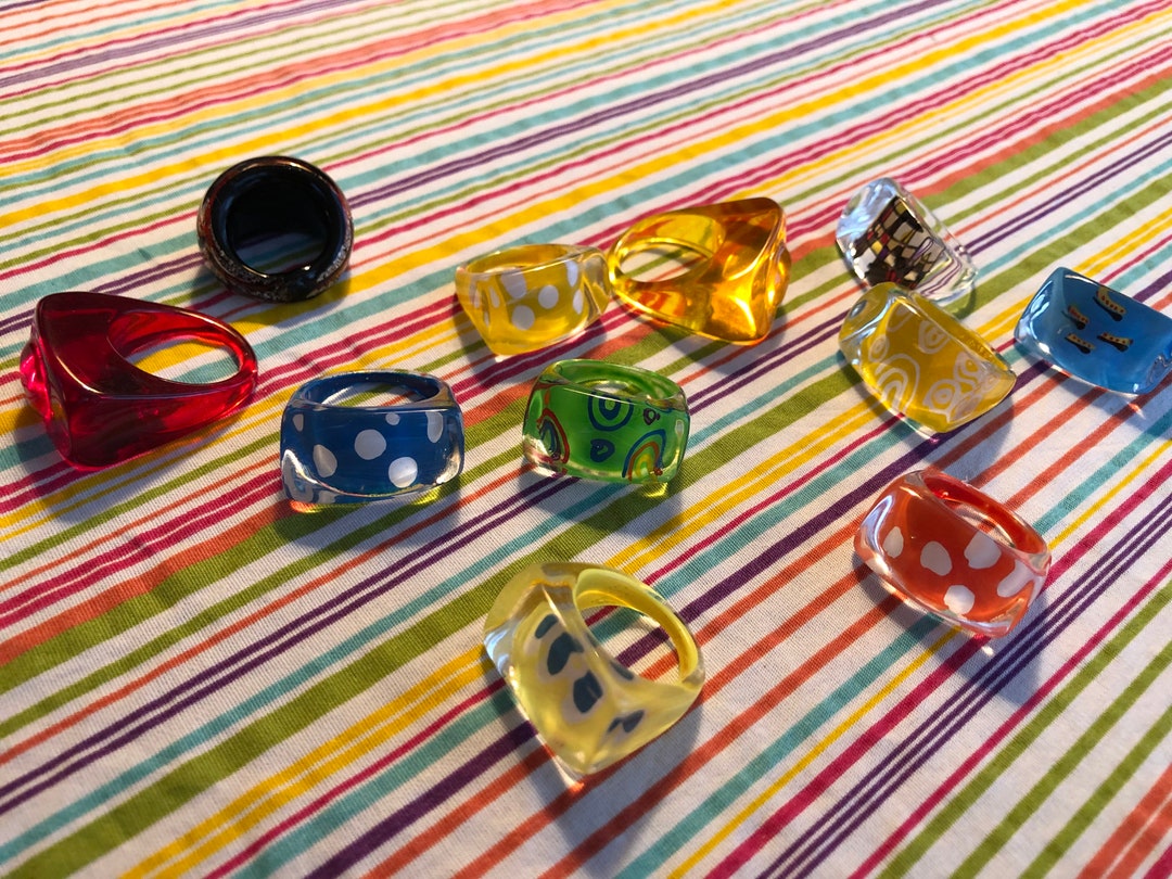 Funky Op-art Rings 1980s - Etsy