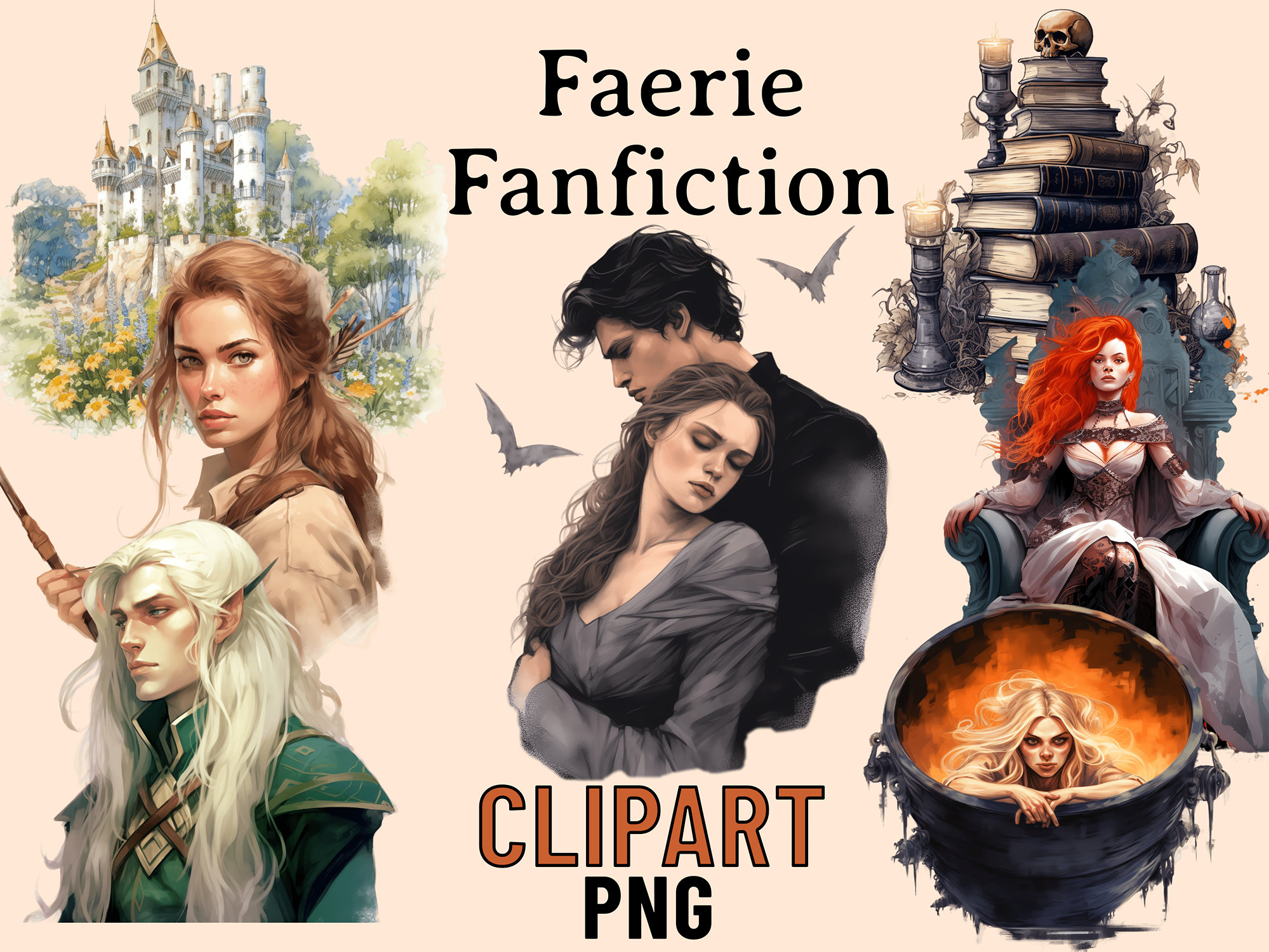 Fanfiction Clipart, Faerie PNG Bundle, Fanfic Clip Art, SJM Clipart ...