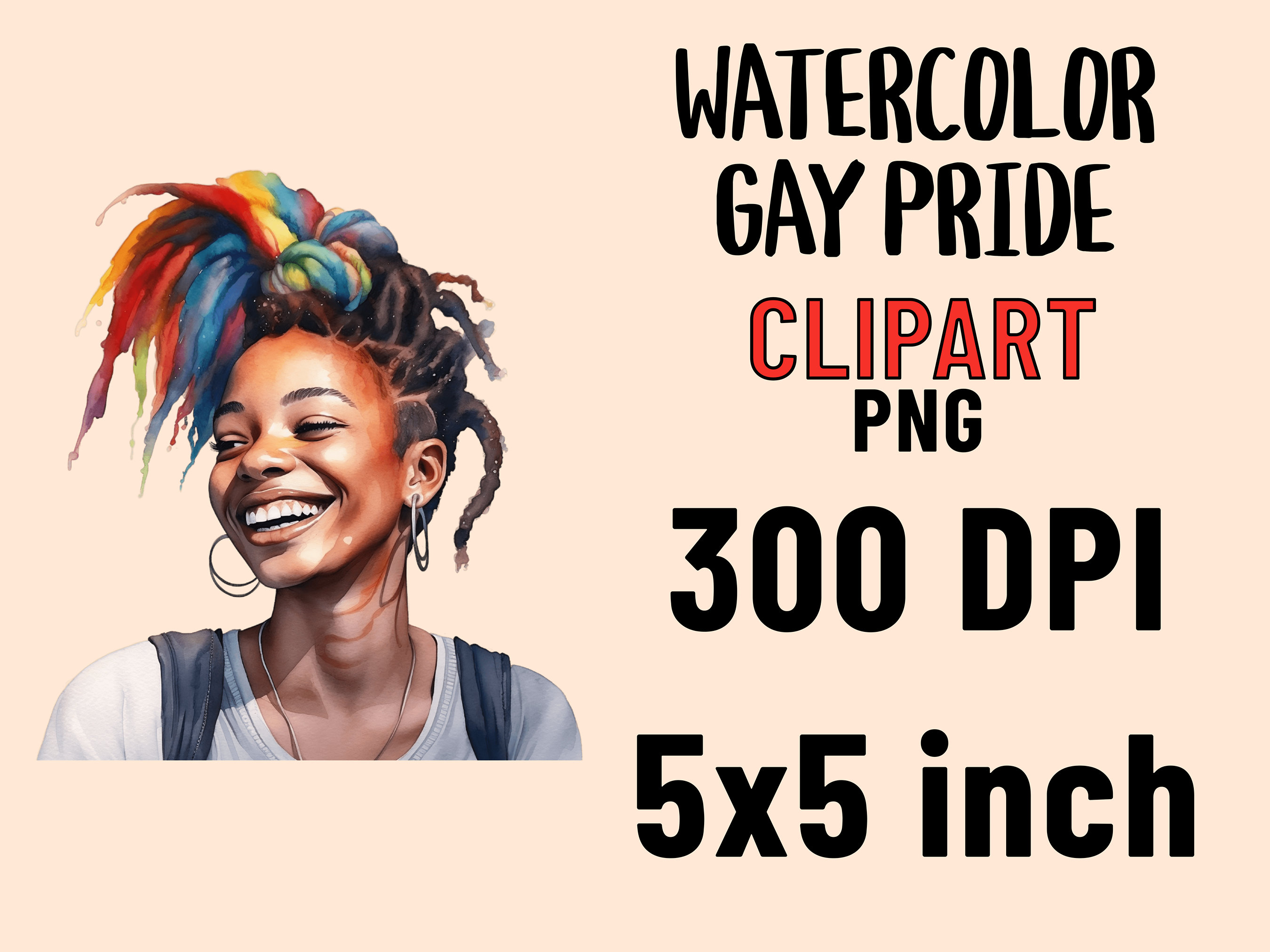 Gay Pride Clipart, Watercolor Pride Month PNG Bundle, Rainbow Clip Art ...