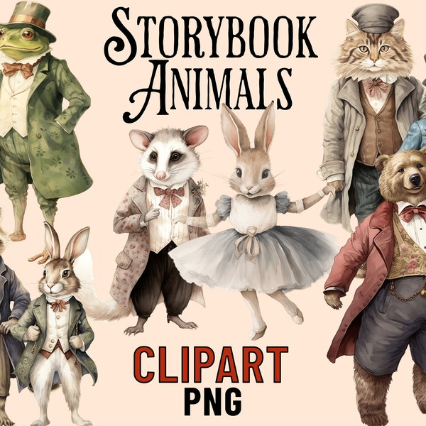 Storybook Animals Clipart - Etsy