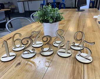 Colorful Wooden Table Numbers - Etsy UK