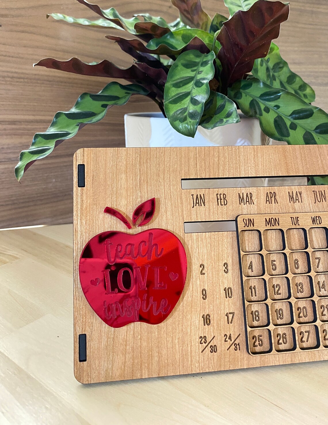 Teacher's Apple, Perpetual Calendar, Desk Calendar, Personalized Custom ...