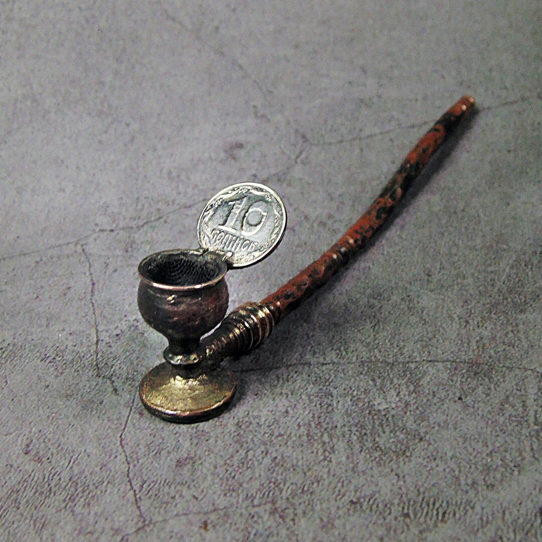 Smoking Pipe From Coin Custom Bronze Money-pipe With Lid - Etsy