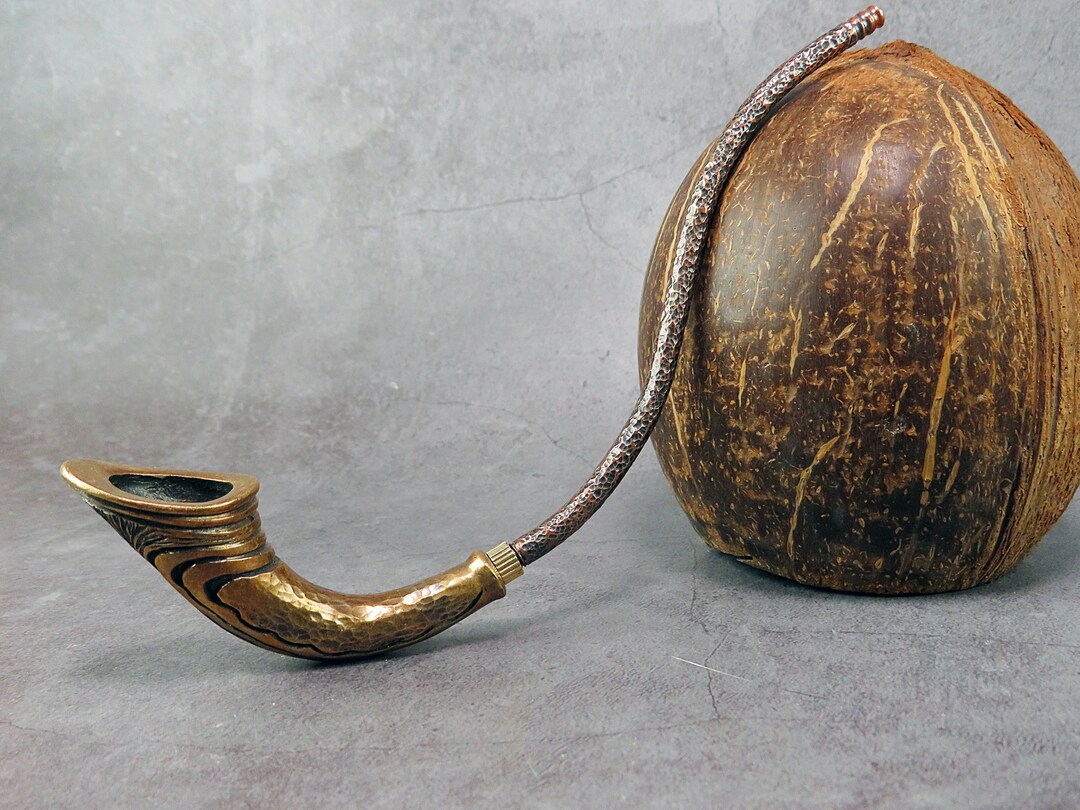 Calabash Freehand Churchwarden Pipe, Handcrafted Curved Pipe With Long ...