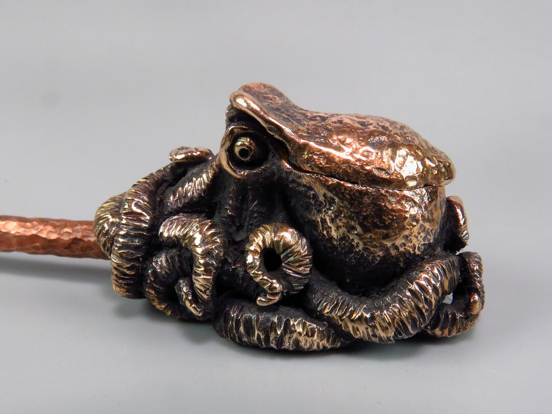 Octopus Pipe With Lid, Creative Handmade Smoking Set, Custom Bronze ...