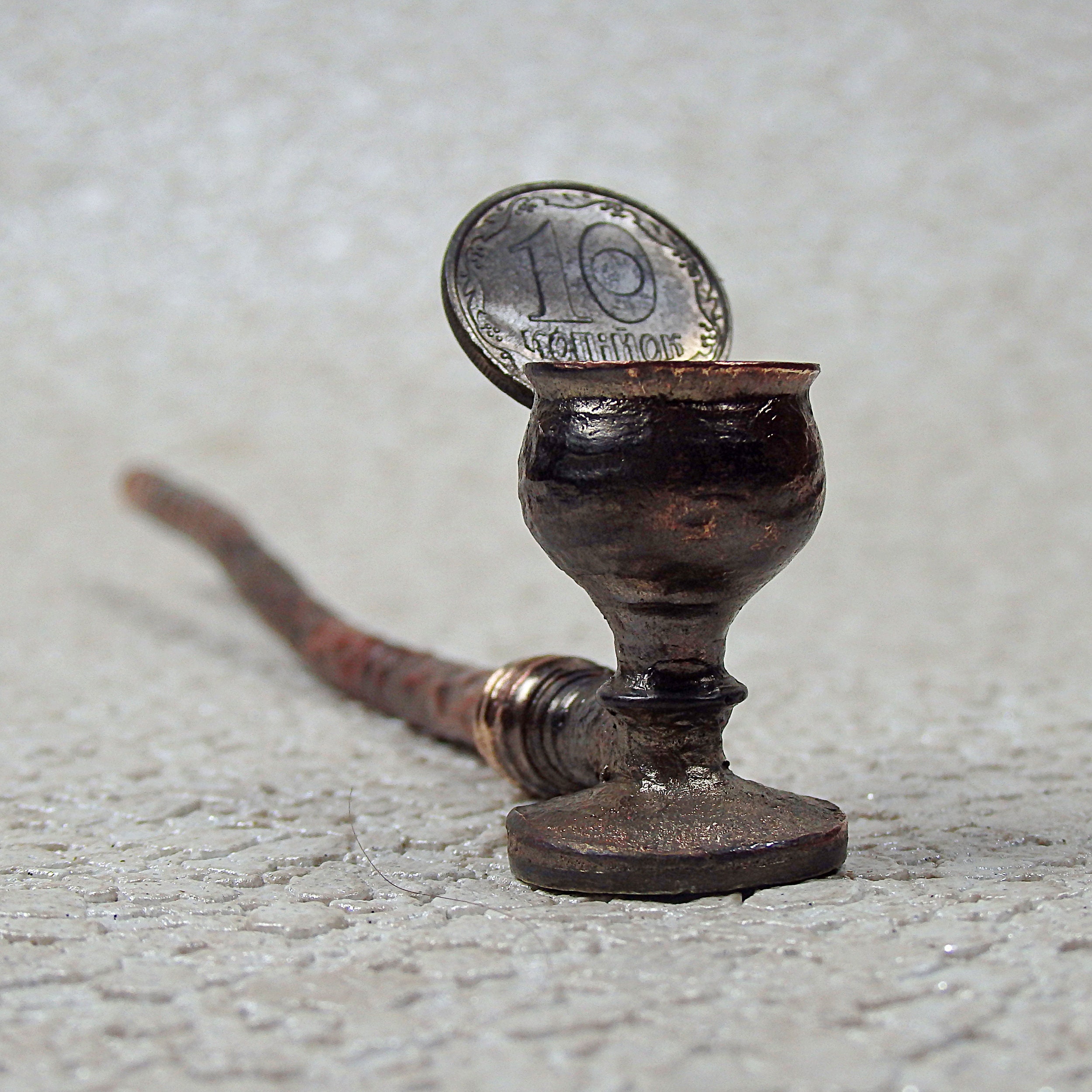Smoking Pipe From Coin Custom Bronze Money-pipe With Lid - Etsy