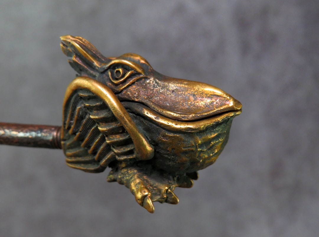 Pelican Pipe With Lid, Creative Hand Made Smoking Set, Grotesque Bronze ...