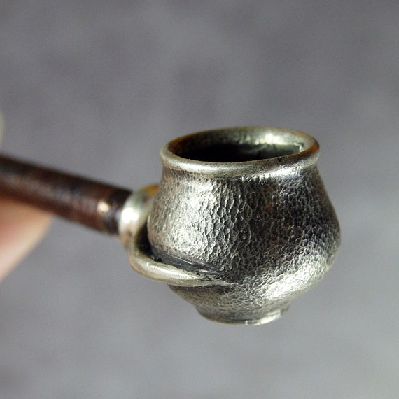 Small Silver Pot Smoking Pipe Hand Crafted Jewelry Set - Etsy