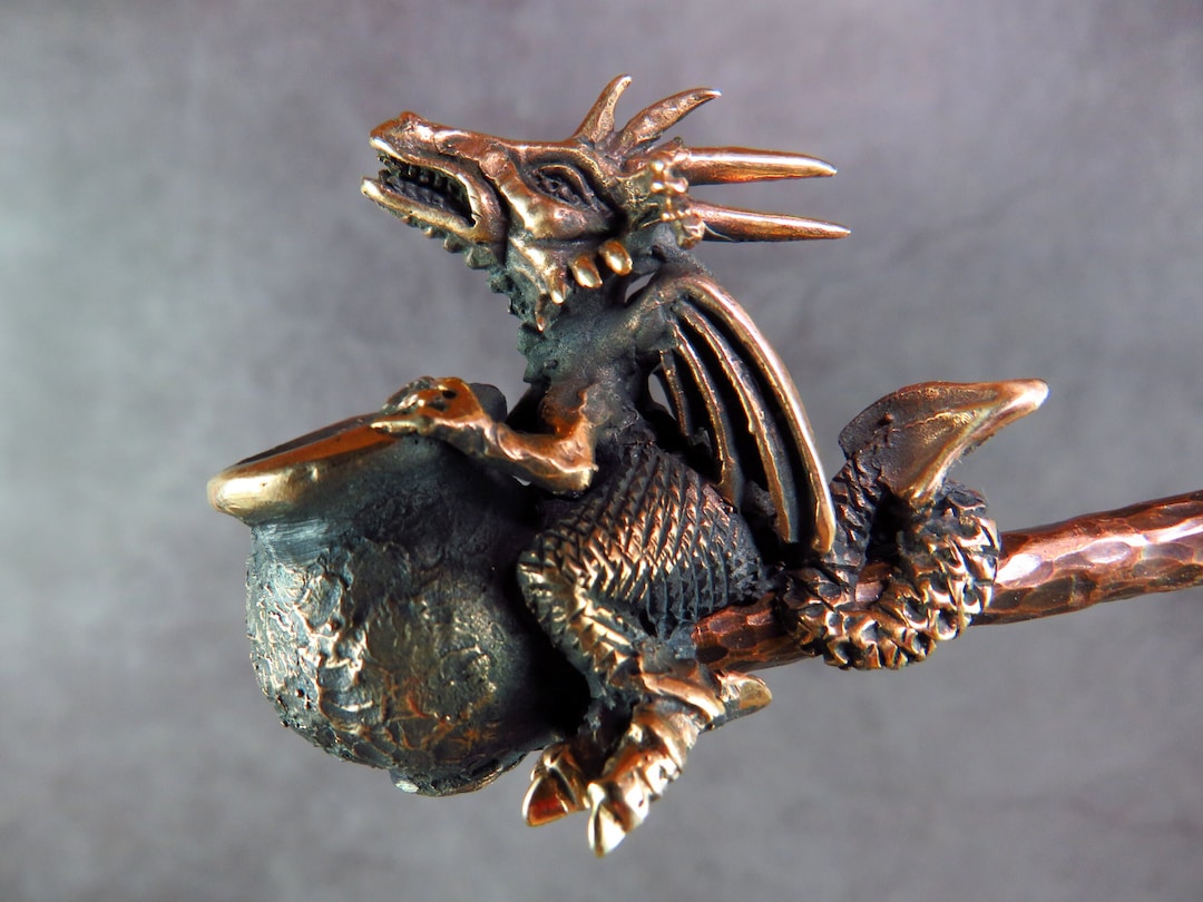 Dragon Smoking Pipe, Original Handmade Symbol 2024, Bronze Gift for ...