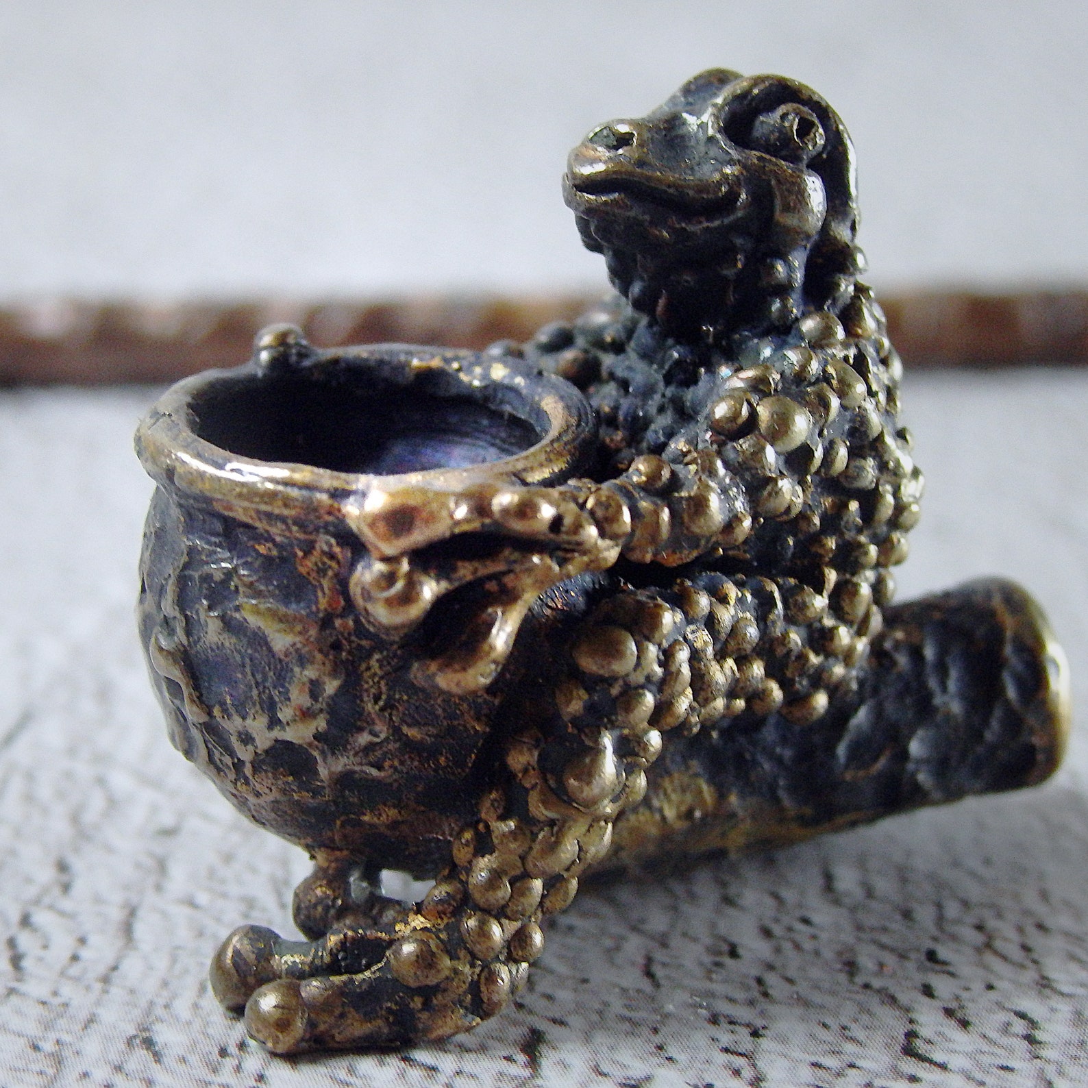 Frog smoking pipe original hand made pipe custom bronze | Etsy