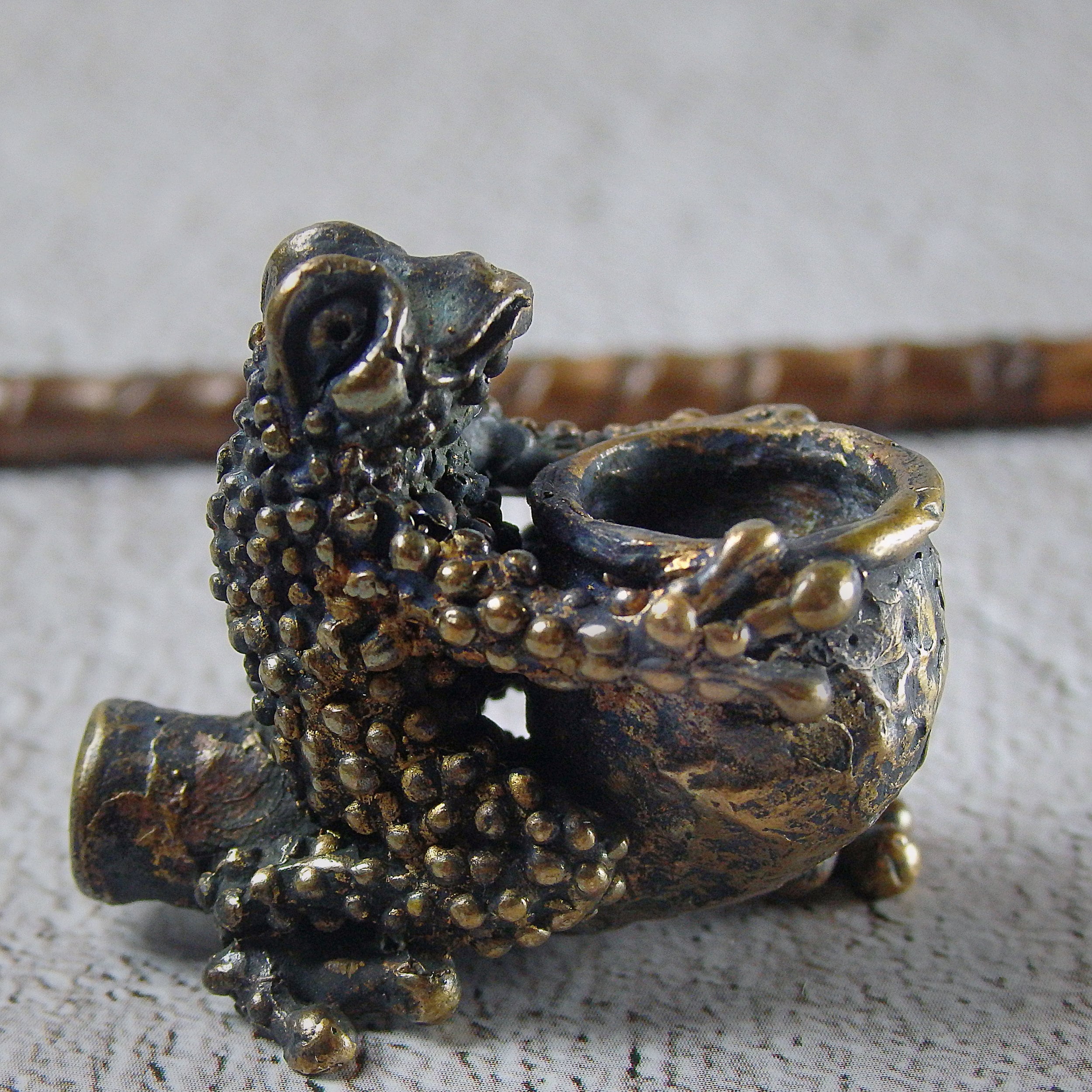 Frog smoking pipe original hand made pipe custom bronze | Etsy