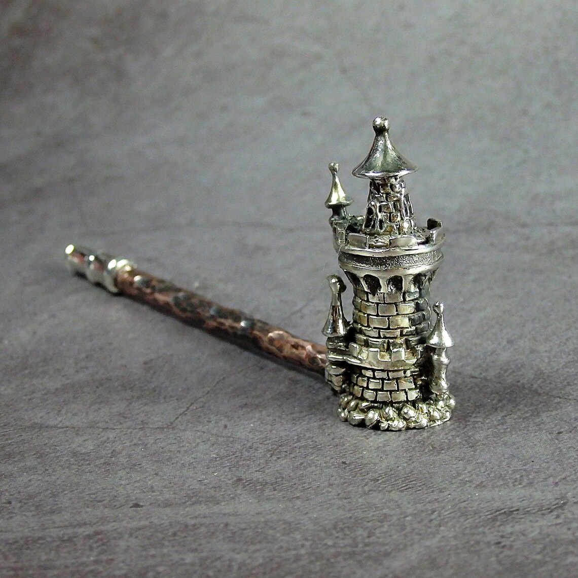 Silver Tower smoking pipe handmade silver pipe with lid | Etsy