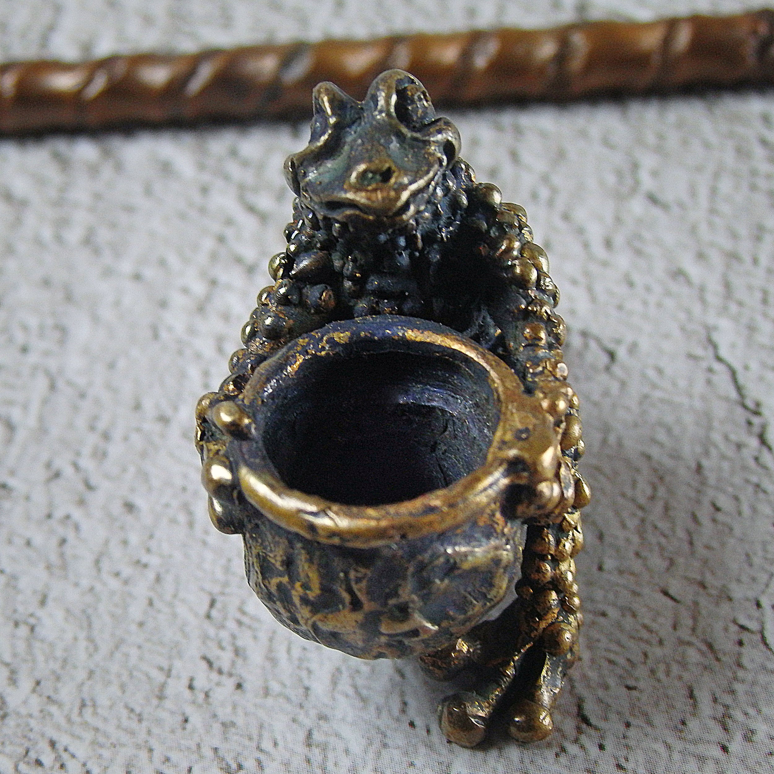 Frog smoking pipe original hand made pipe custom bronze | Etsy