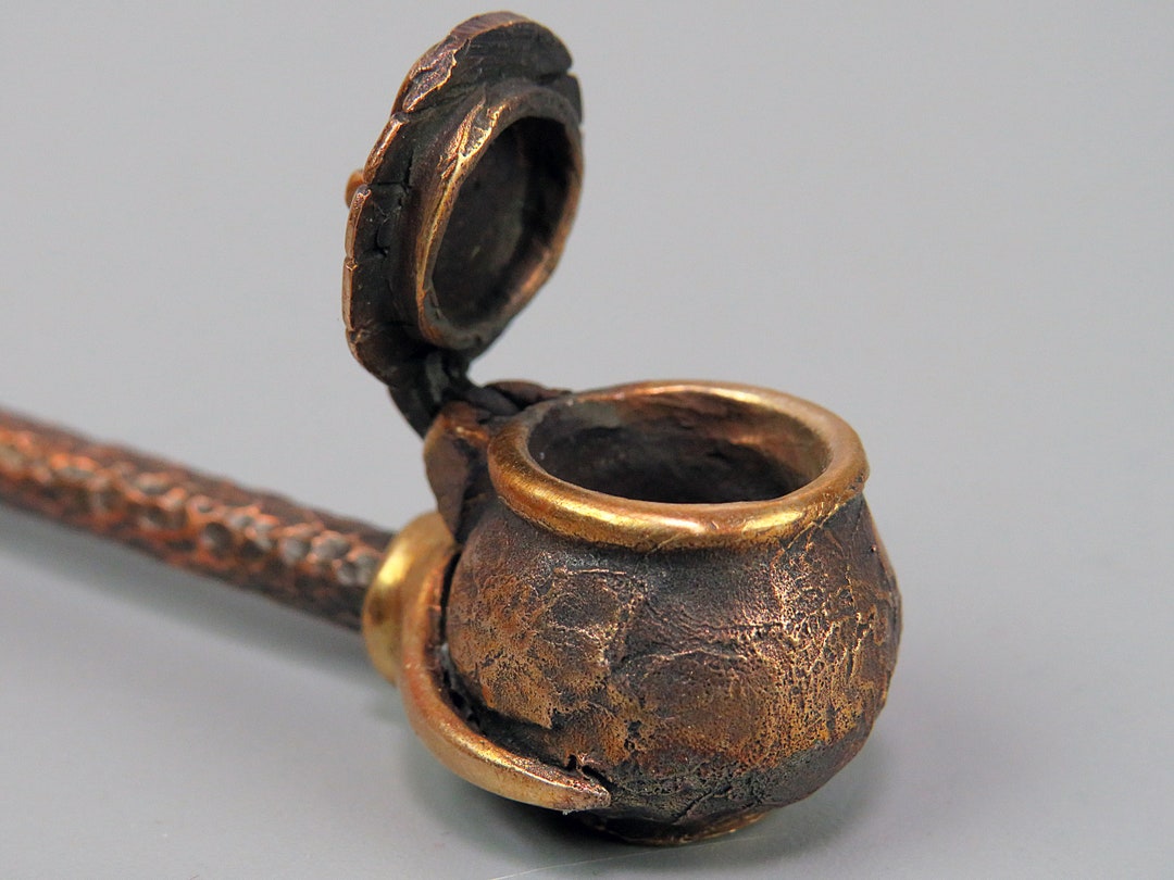 Pot With Lid Pipe, Creative Hand Made Smoking Set, Custom Bronze ...