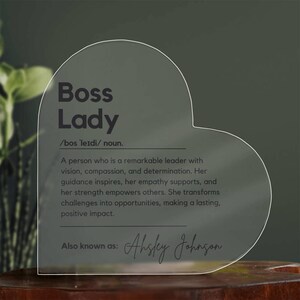 Personalized Boss Lady Plaque Custom Gift for Boss Female Boss Lady ...