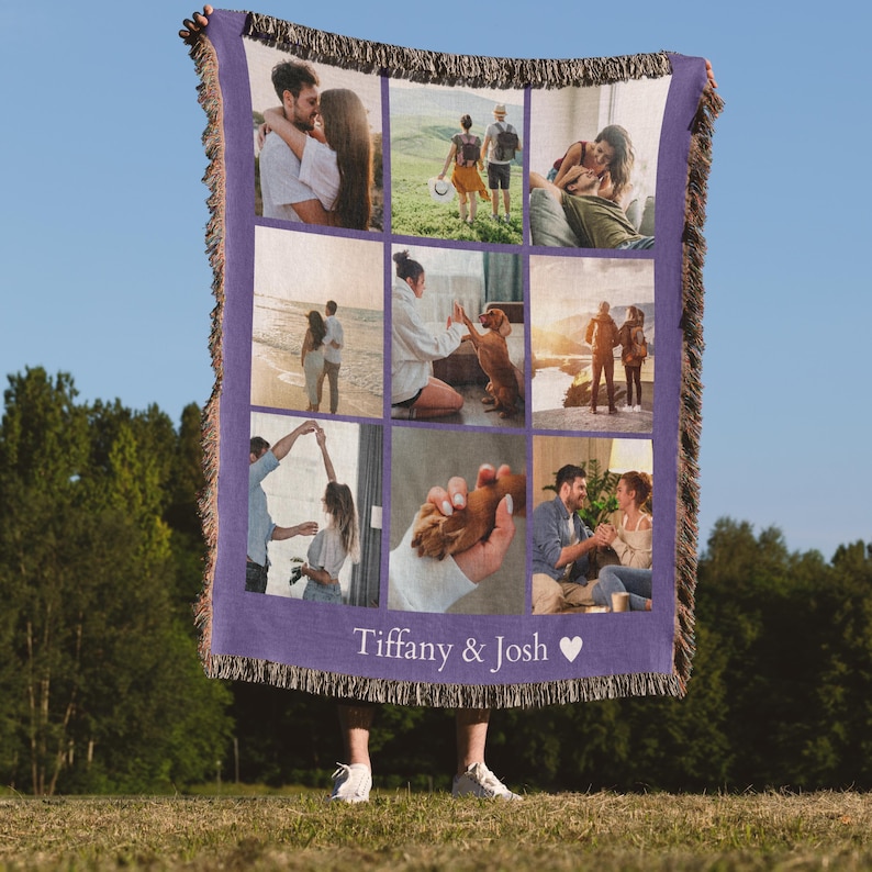 CUSTOM Photo Blanket Personalized Photo Woven Cotton Throw Custom ...