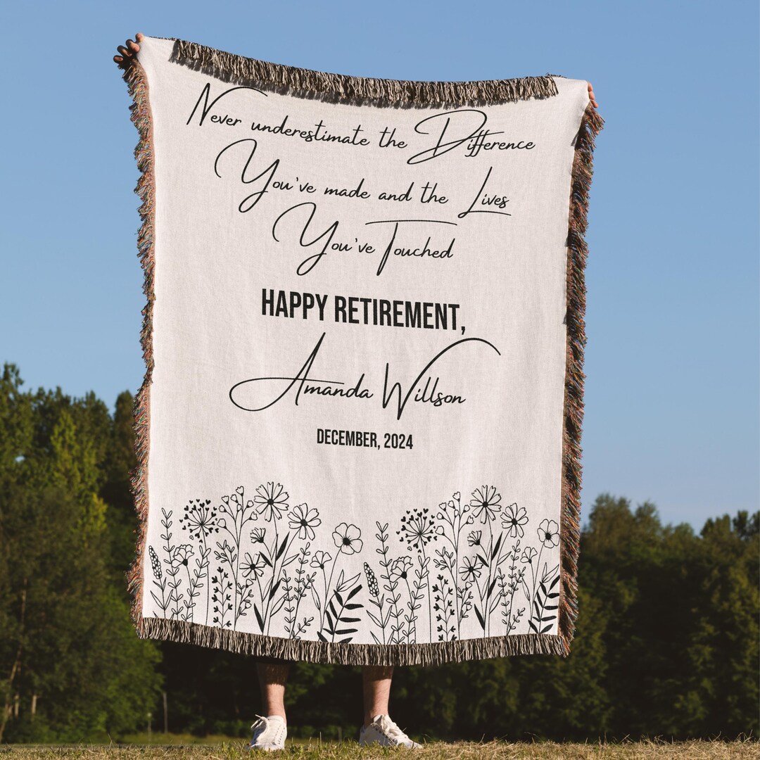 Personalized Retirement Blanket Custom Gift for Women Coworker Farewell ...