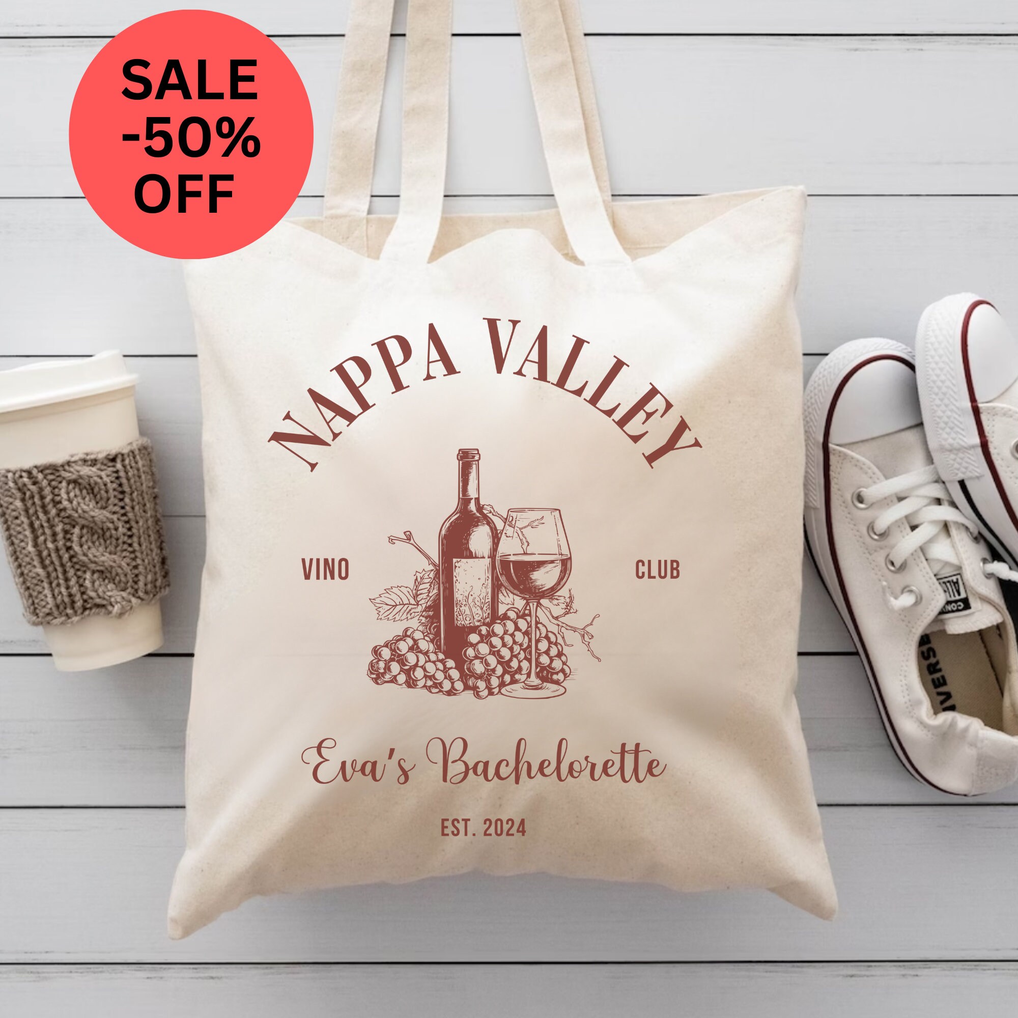 Personalized Napa Bachelorette Totes Custom Winery Bachelorette Tote ...