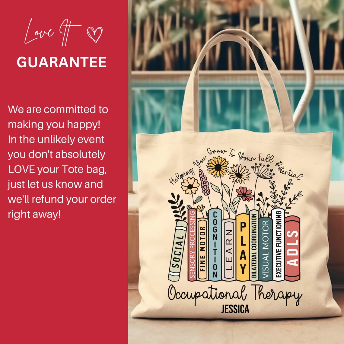 Personalized Occupational Therapy Tote Bag OT Helping You Grow Your Own ...