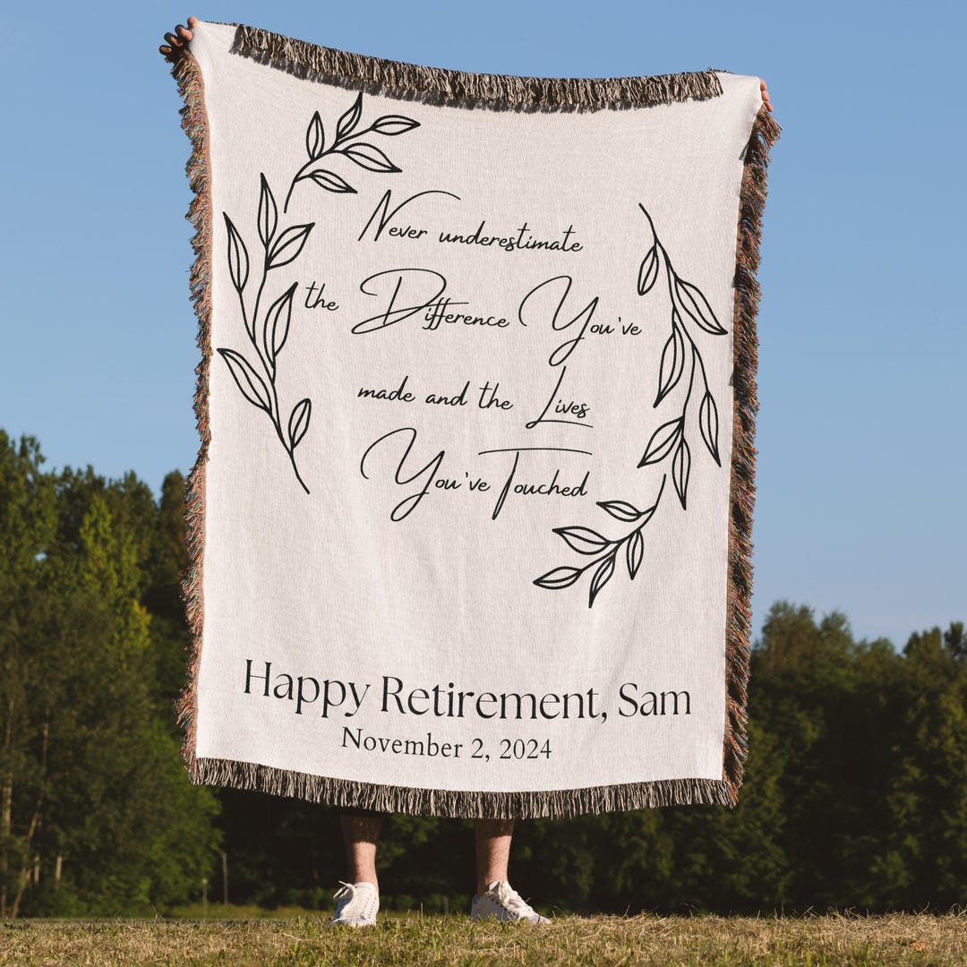 Personalized Retirement Blanket Custom Gift for Women Coworker Farewell ...