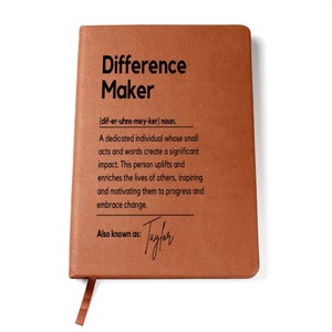 Personalized Difference Maker Journal Custom Difference Maker Gift ...