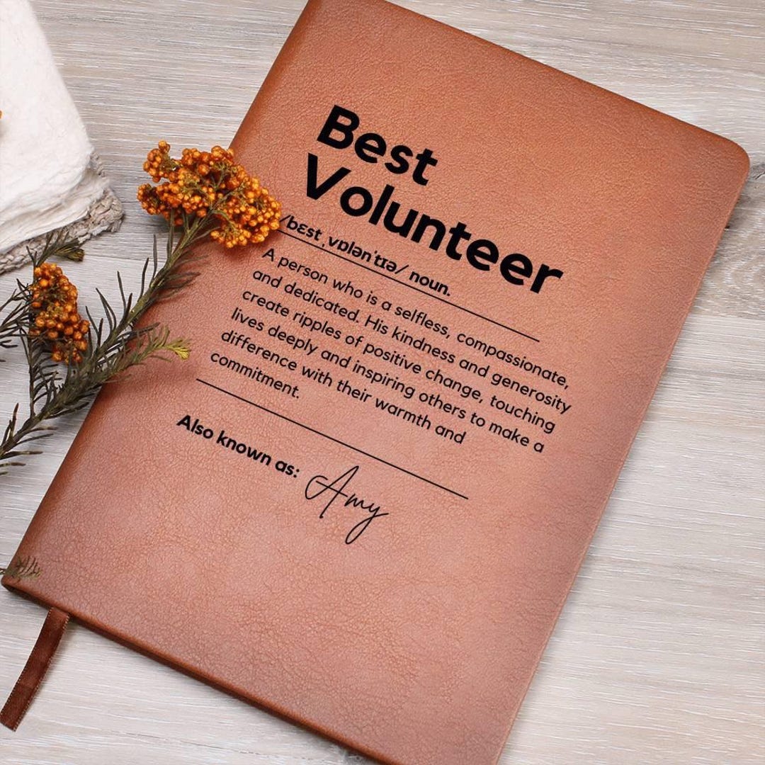 Personalized Volunteer Journal Volunteer Definition Gift Volunteer Gift ...