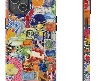 Summer Collage Phone Case, Scrapbook Phone Case Aesthetic iPhone Case, iPhone 15 Pro Max, 15 Pro ...