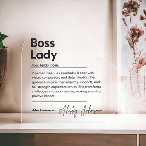 Personalized Boss Lady Plaque Custom Gift for Boss Female Boss Lady ...