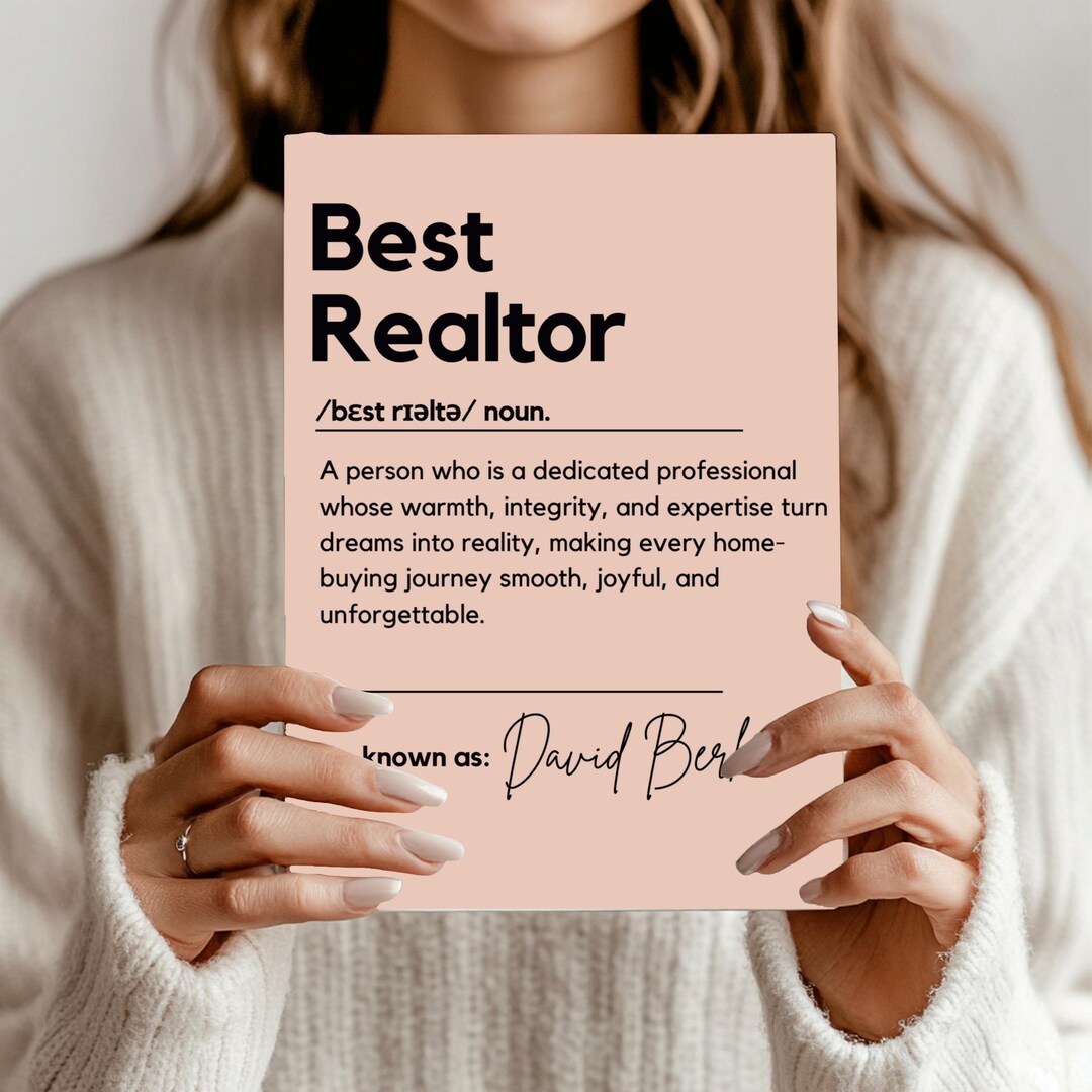 Personalized Leather Journal Best Realtor Notebook Custom Text Notebook ...