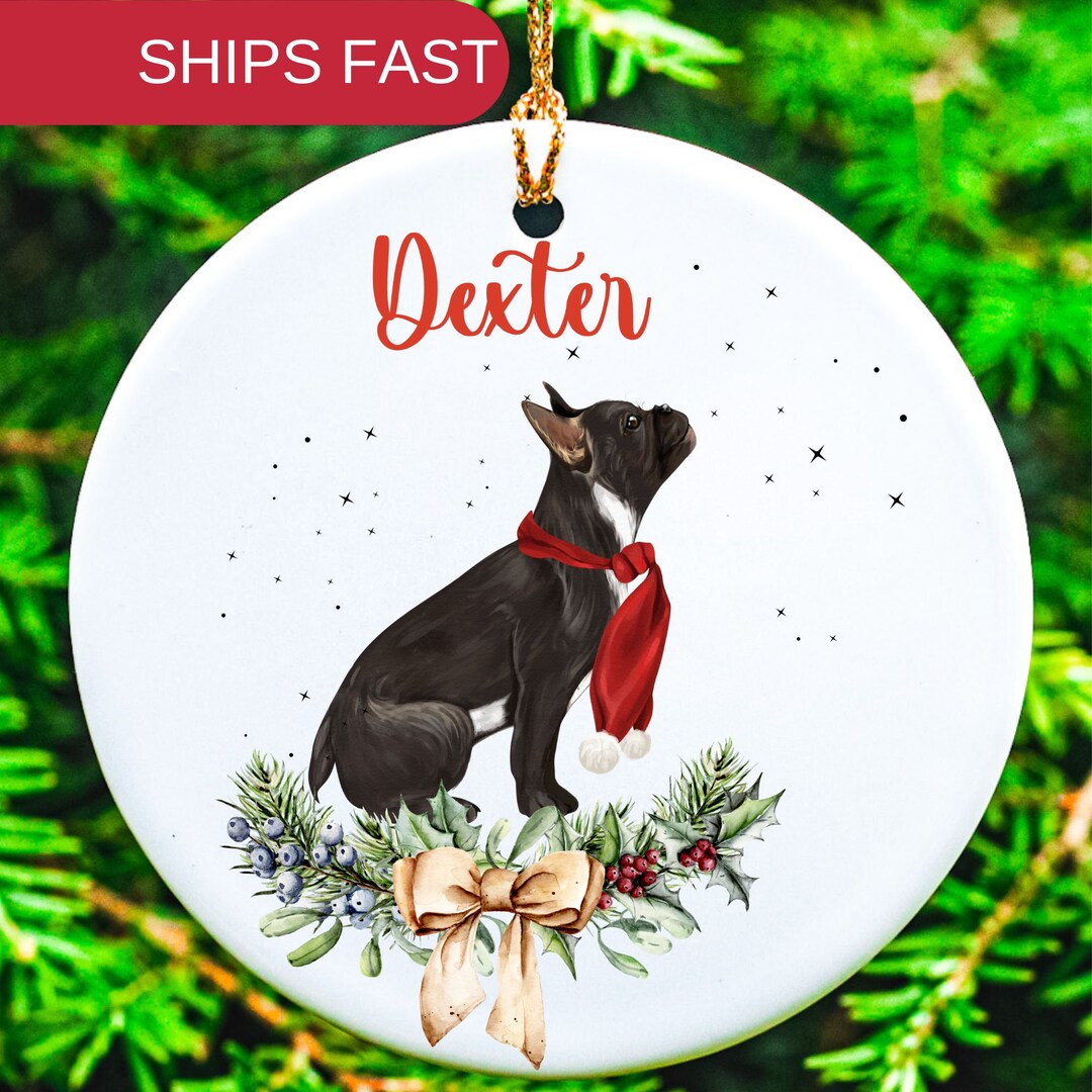 Personalized French Bulldog Dog Ornament Frenchie Christmas 2023 Custom ...