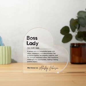 Personalized Boss Lady Plaque Custom Gift for Boss Female Boss Lady ...