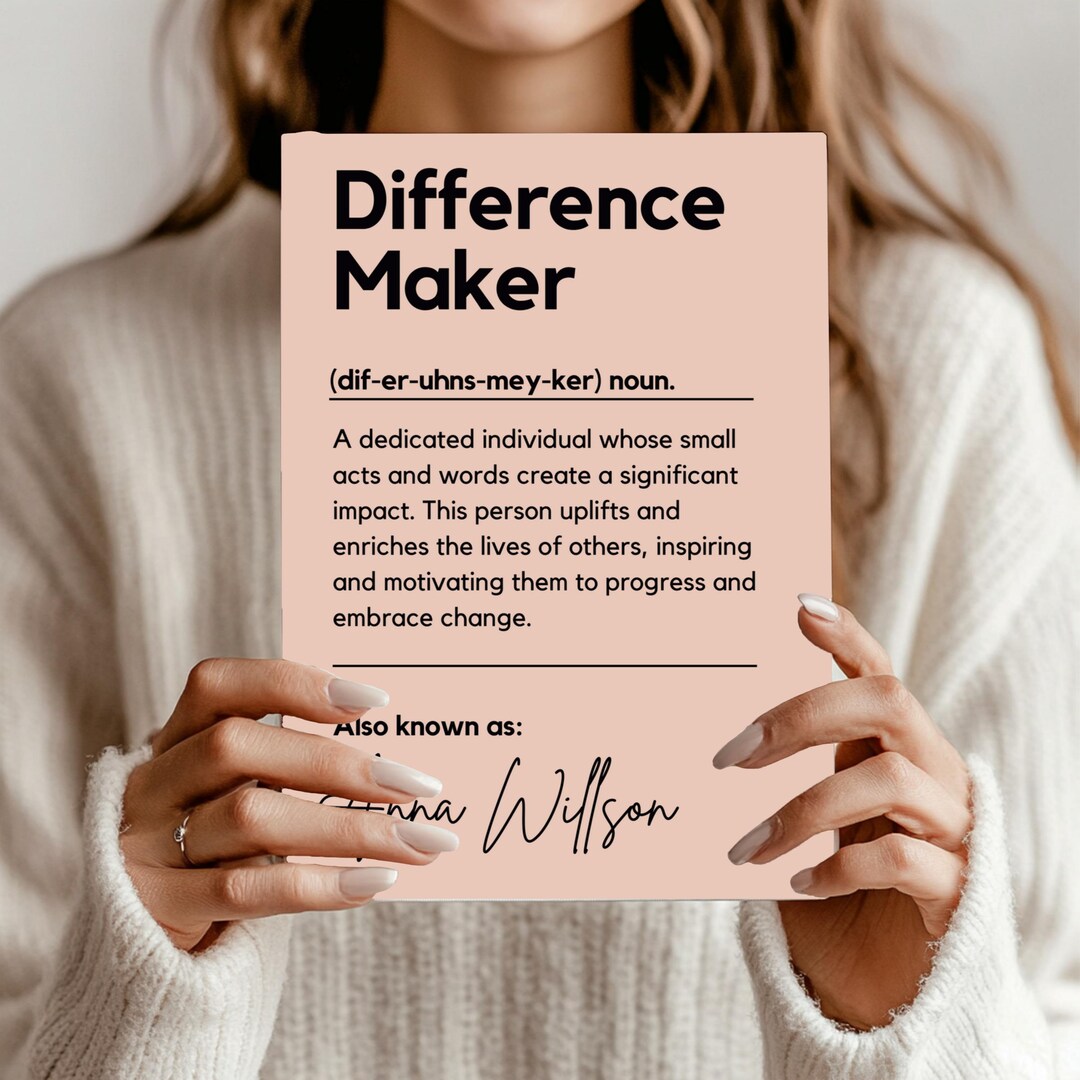 Personalized Difference Maker Journal Custom Difference Maker Gift ...