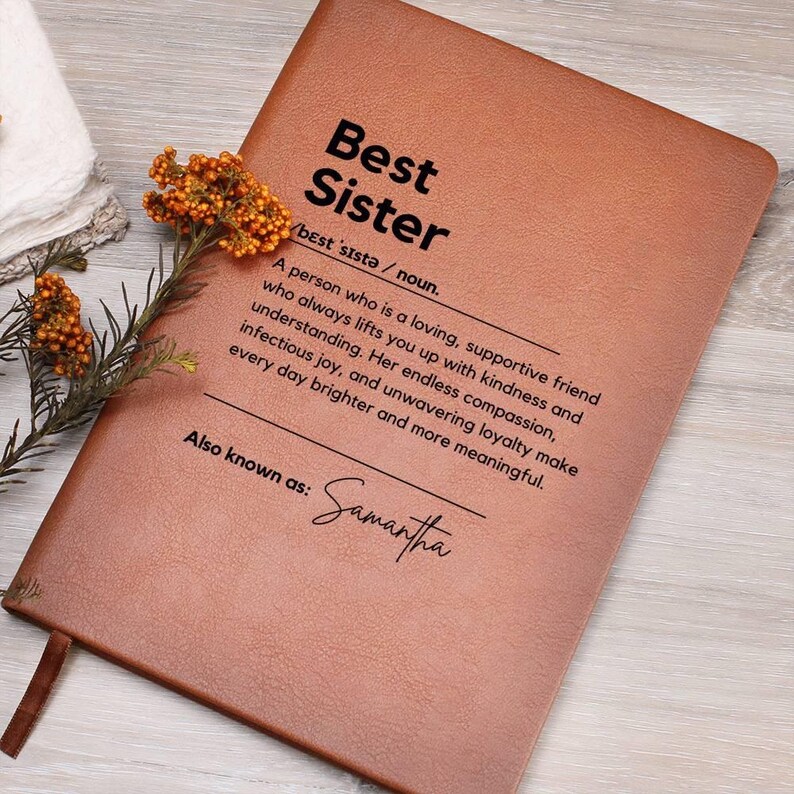 Personalized Sister Notebook Gift Custom Sister Leather Journal Custom ...