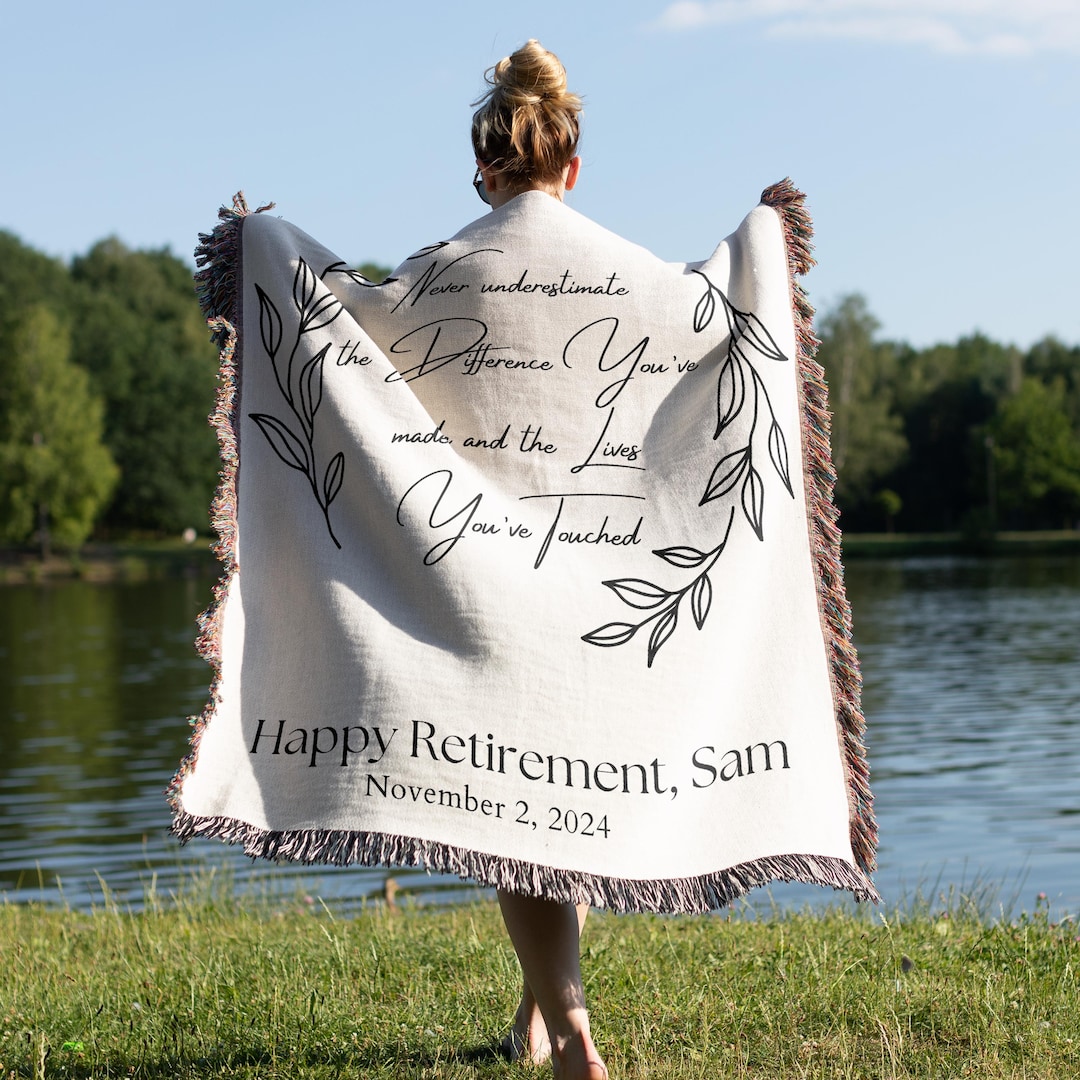 Personalized Retirement Blanket Custom Gift for Women Coworker Farewell ...