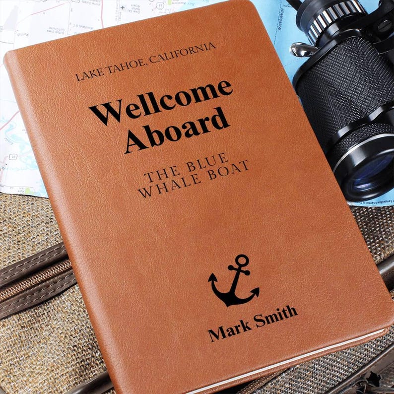 Sailing Journal Boat Log Leather Journal Book Personalized Nautical ...
