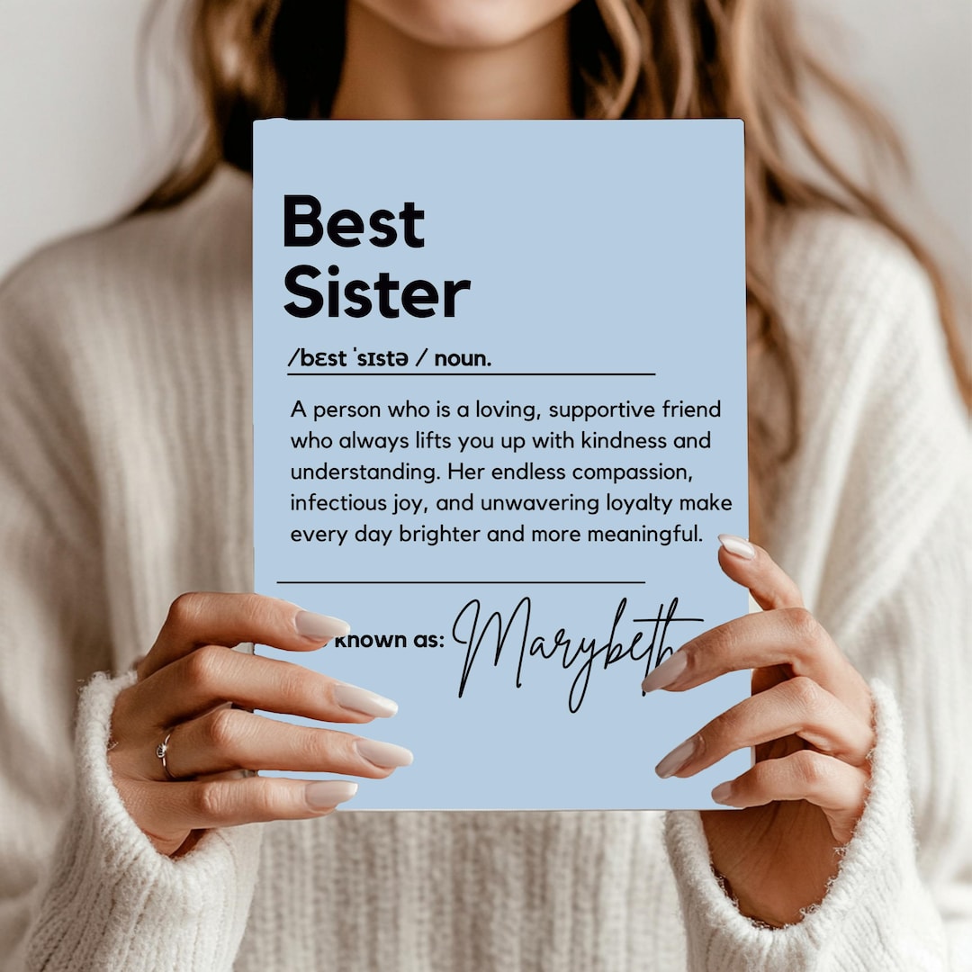 Personalized Sister Notebook Gift Custom Sister Journal Custom Text ...